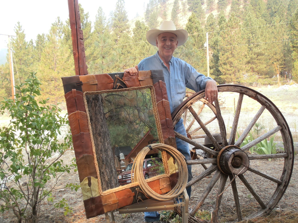 Western Cowboy Mirrors and Ranch Rope Bowls - Rustic - Living Room ...