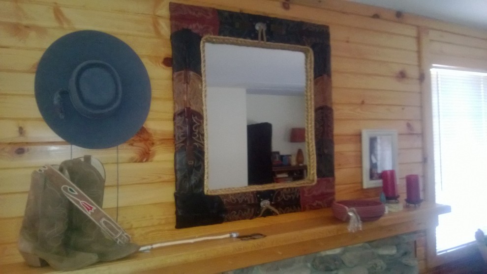 Western Cowboy Mirrors and Ranch Rope Bowls - Rustic - Living Room ...