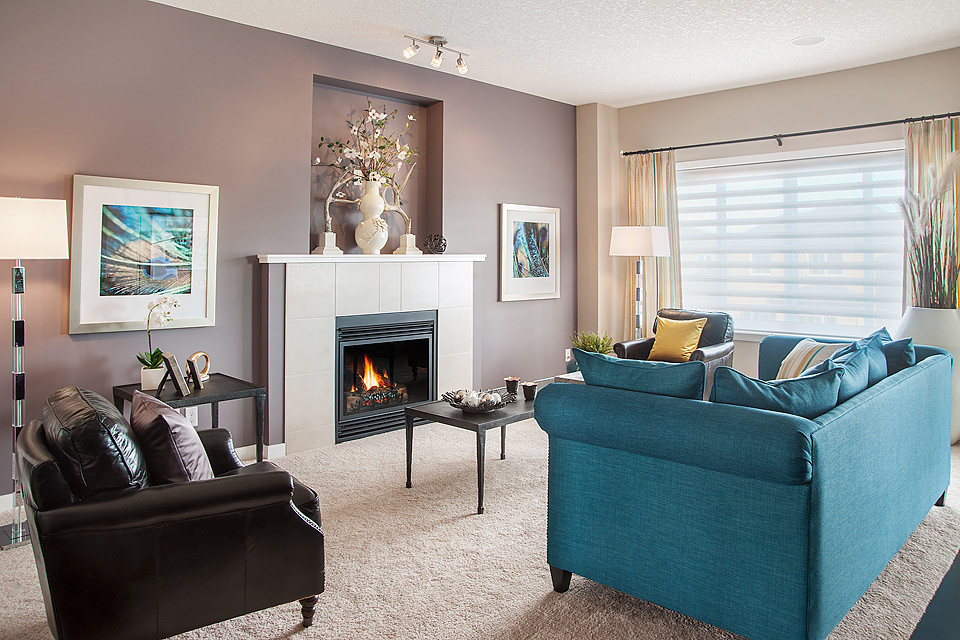 Weston Show Home in Sage Hill (NW Calgary) - Traditional - Living Room ...