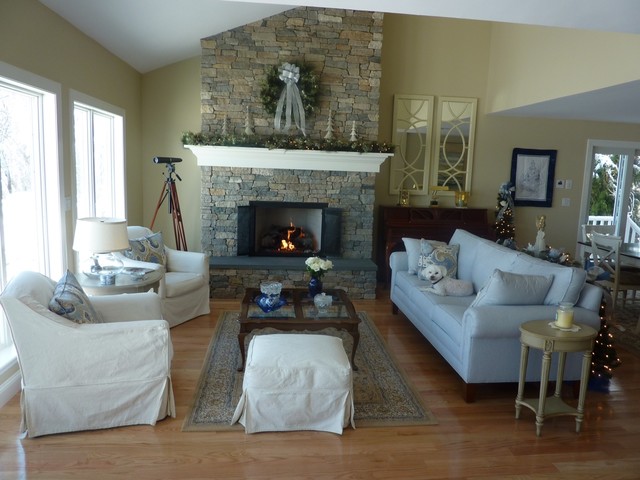 White Cliffs - Fireplace makeover - Traditional - Living Room - Boston - by August West Chimney ...