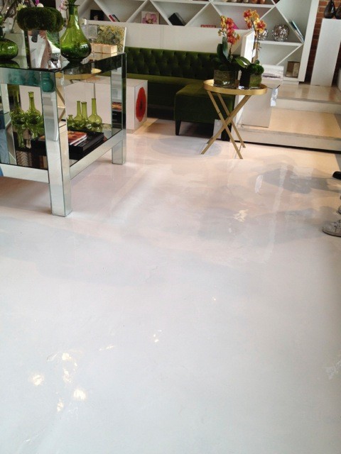 White Epoxy Residential Interior - Transitional - Living Room - Los ...