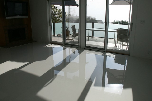 White Epoxy Residential Interior - Transitional - Living Room - Los ...