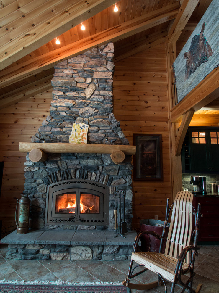 White Lake Timber Frame Cottage - Rustic - Living Room - Other - by ...