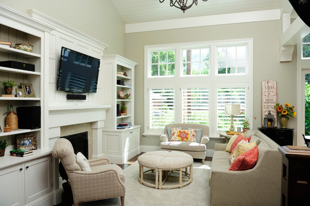 White Plantation Shutter Install - Transitional - Living Room - Salt ...