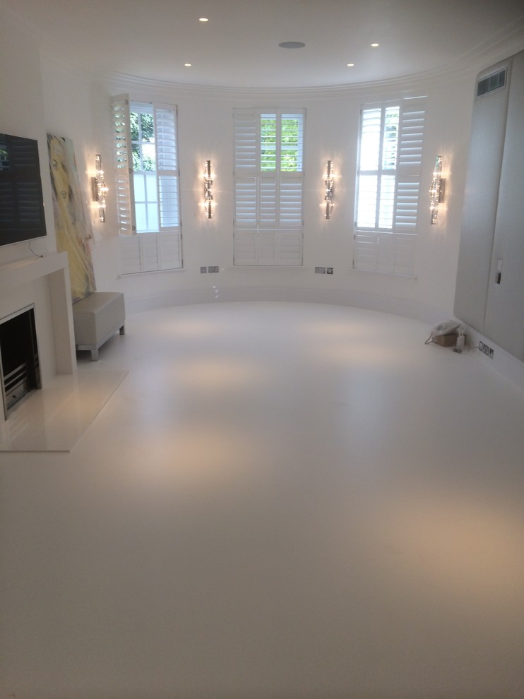White Resin Floor - Contemporary - Living Room - London - by Floored ...
