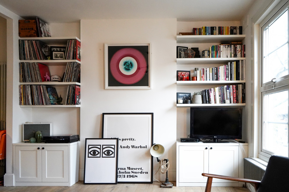 White Spray painted alcoves - Contemporary - Living Room - London - by ...