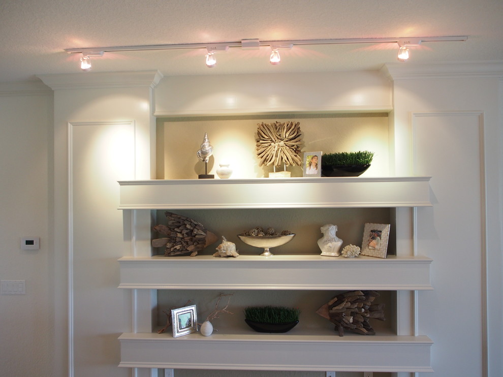 White Wood Shelving - Contemporary - Living Room - Tampa - by Green ...