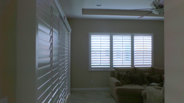 windows treatment ideas for living room - Modern - Living Room - Miami - by Plantation Shutters ...