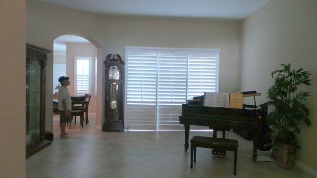 windows treatment ideas for living room - Modern - Living Room - Miami - by Plantation Shutters ...