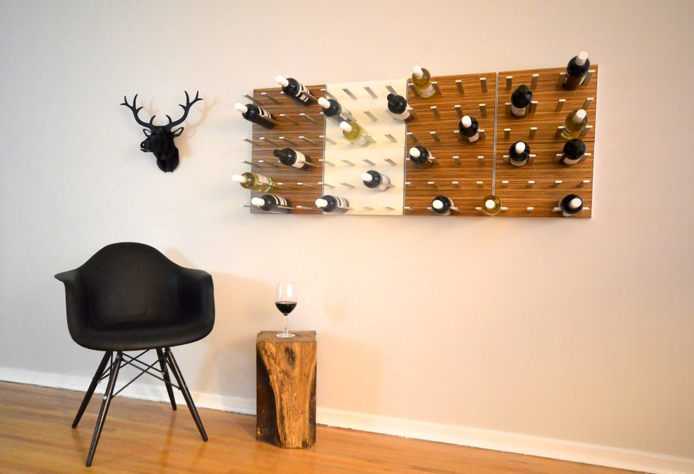 Wine rack in the mid-century modern inspired home - Midcentury - Living ...