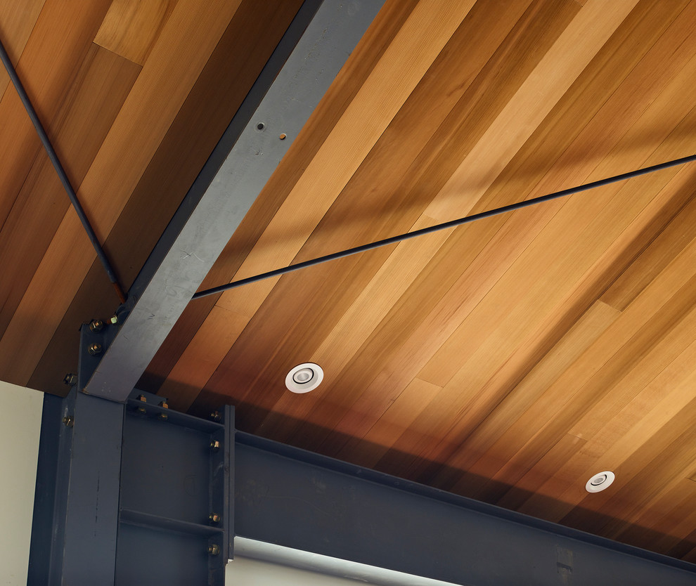 Wood ceiling and corner detail - Contemporary - Living Room - San ...