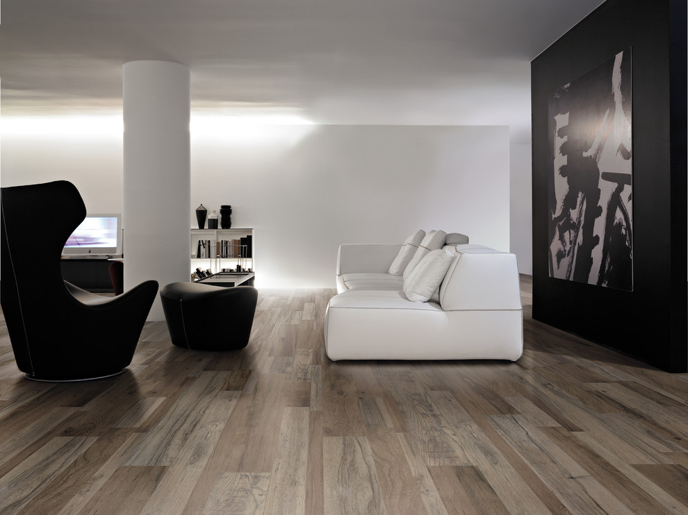 Wood Look Porcelain tile - Rustic - Living Room - Denver - by ...