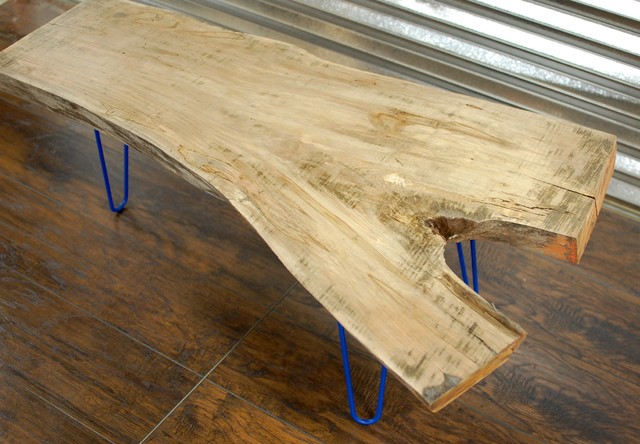 Wood Slab Coffee Table with Mid Century Modern Legs - Rustico ...
