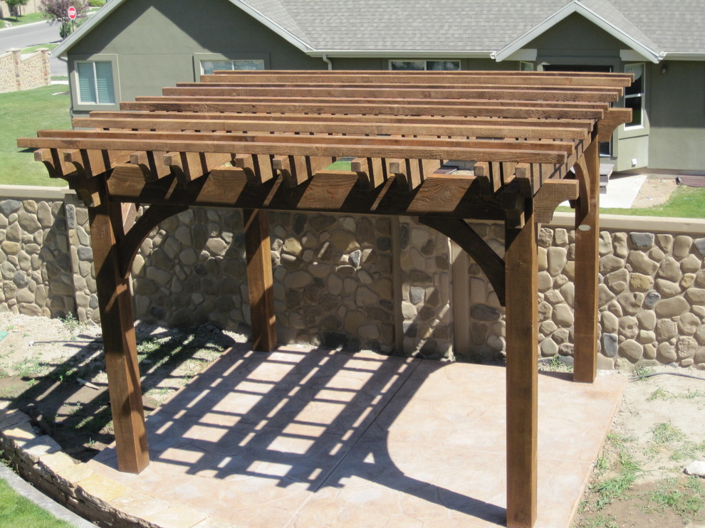 12' x 14' Oversize DIY Timber Frame Pergola - Craftsman - Patio - by ...