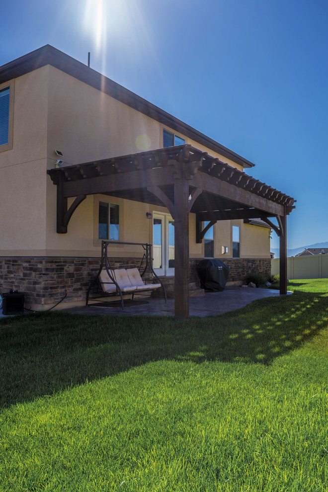 12' x 24' 11" Attached Timber Frame DIY Pergola Kit for Backyard Patio ...