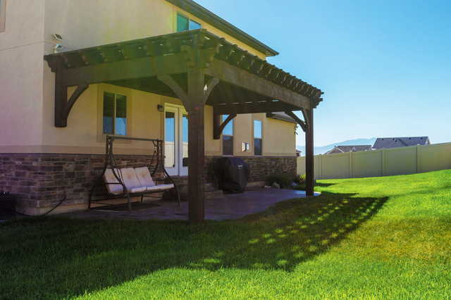 12' x 24' 11" Attached Timber Frame DIY Pergola Kit for Backyard Patio ...