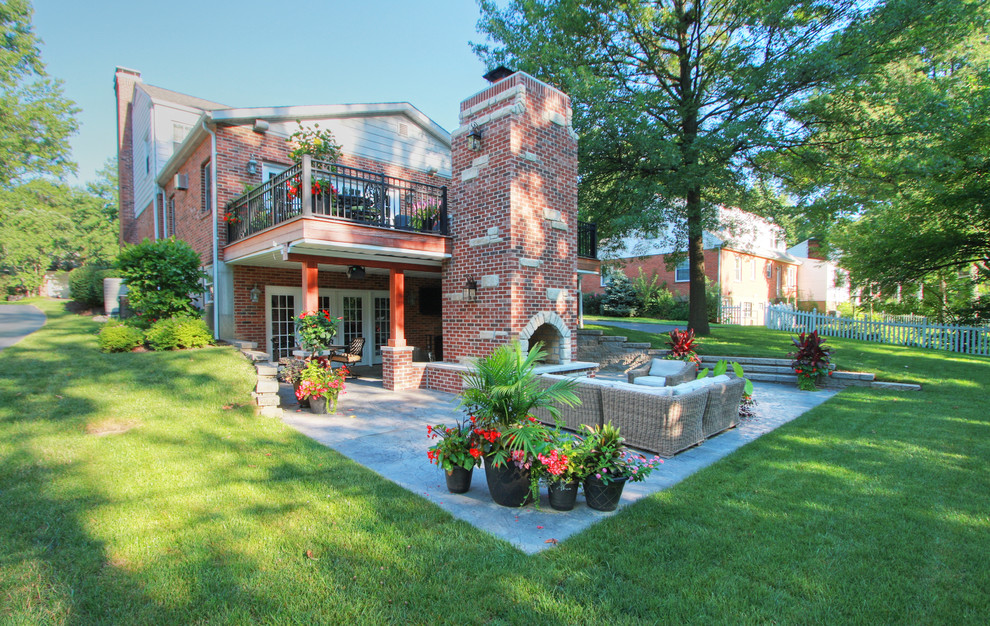 2-Story Outdoor Fireplace - Transitional - Patio - St Louis - by Mosby ...