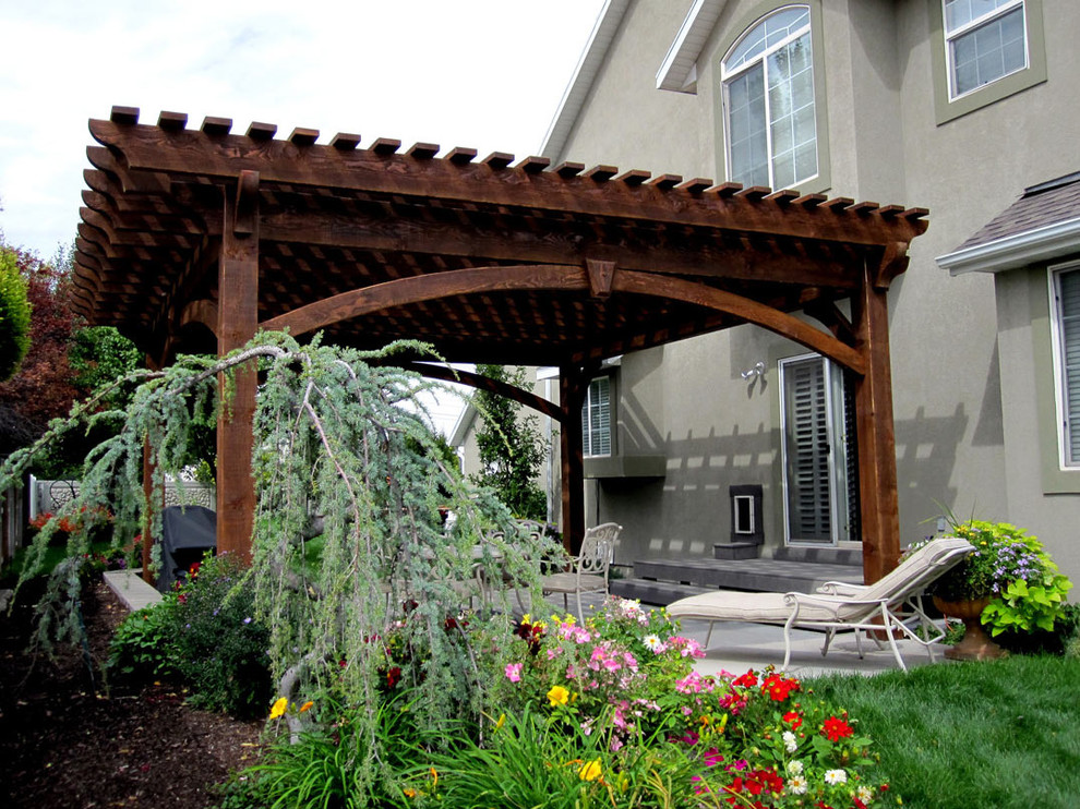 20' x 20' Timber Frame DIY Pergola Kit for Shade - Traditional - Patio ...