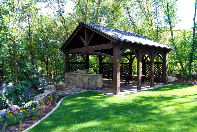 Rustic Outdoor Kitchen Pavilion