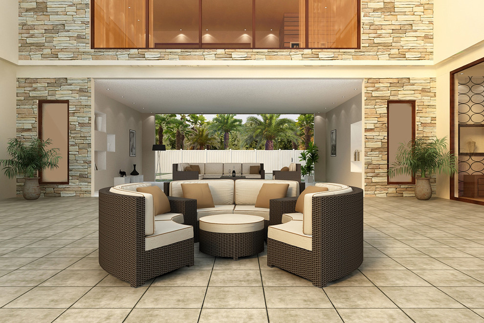 6 Piece Hampton Radius Sectional Set by Forever Patio - Patio - Miami ...