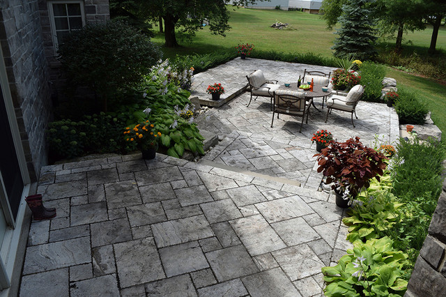 A stone deck built on steel substructure and a covered porch deck in ...