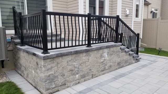 Aluminum Railing on Interlock Patios - Modern - Patio - Ottawa - by ...