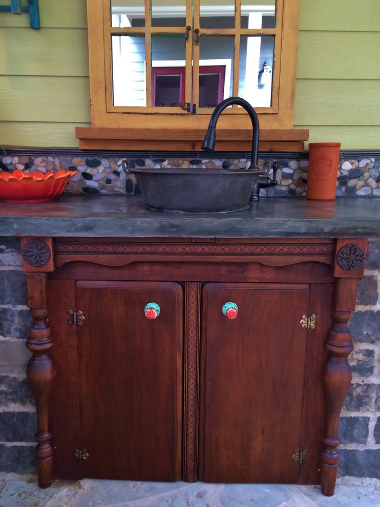 Antique Dining Table Converted into Outdoor Sink - Patio - Houston - by Kabloom Landscaping ...