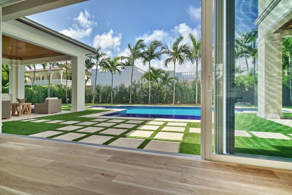 Artificial Grass & Paver Strips - Traditional - Patio - Miami - by ...