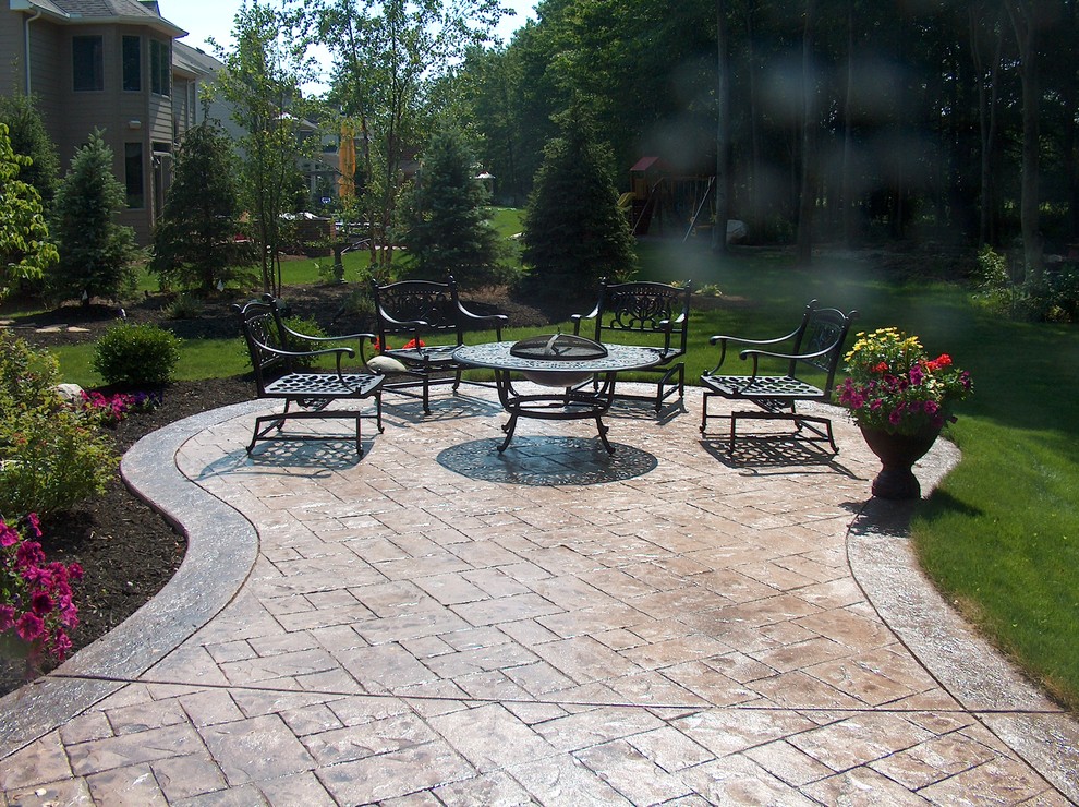 Ashler slate stamped concrete patio - Traditional - Patio - Cleveland ...