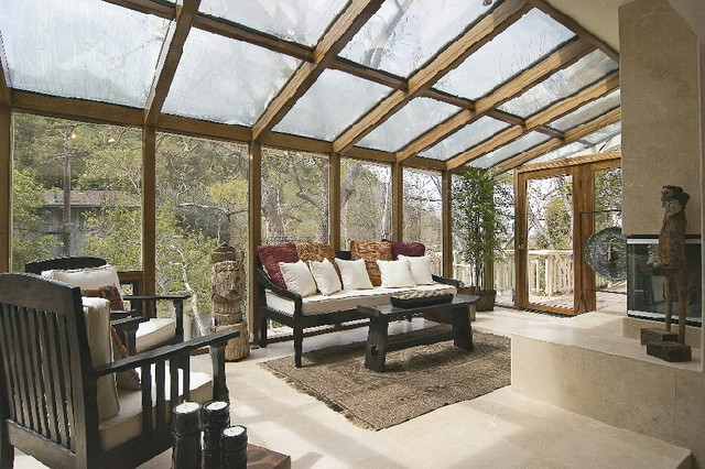 Asian Inspired LA hill home - Traditional - Conservatory - Los Angeles ...