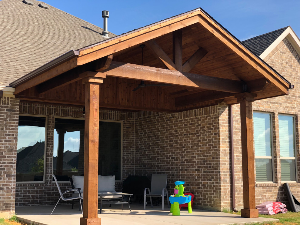 Attached Patio Cover - Rustic - Patio - Dallas - by Buildometry | Houzz UK