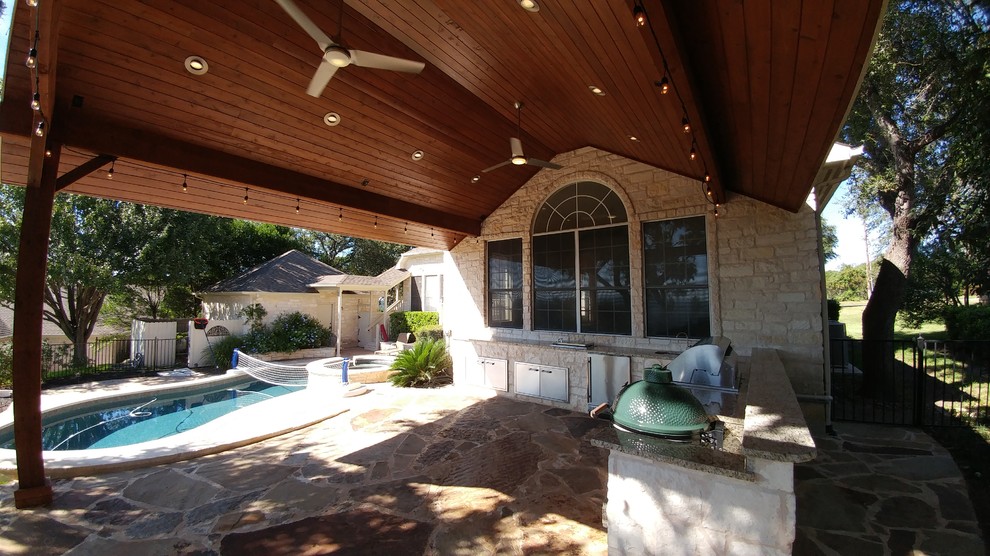 Austin Rustic Traditional Outdoor Patio and Kitchen Addition - Patio ...