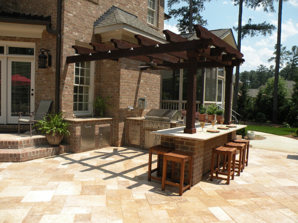 Backyard Oasis - Outdoor Kitchen - Traditional - Patio - Raleigh - by ...