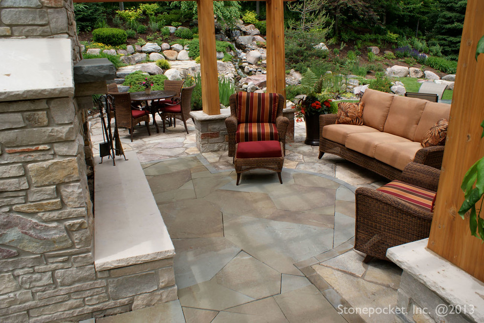 Backyard Pergola and Fireplace - Traditional - Patio - Minneapolis - by ...
