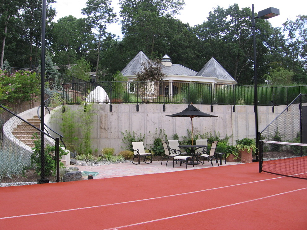Backyard Resort Area & Tennis Court - Patio - New York - by DeShayes ...