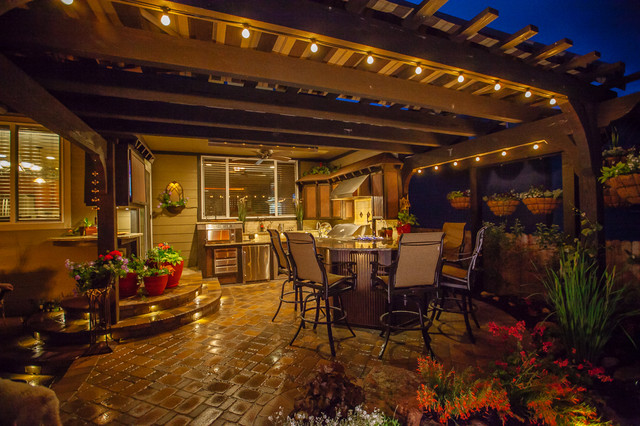 Backyard Retreat Night Shots - Traditional - Patio - Denver - by Mill ...