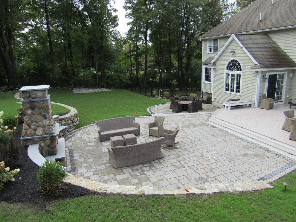 Backyard Transformation – Entertaining patio w/ New England Fieldstone ...