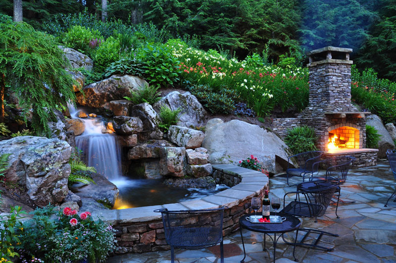 Backyard Waterfall - Contemporary - Patio - Other - by Greenleaf ...