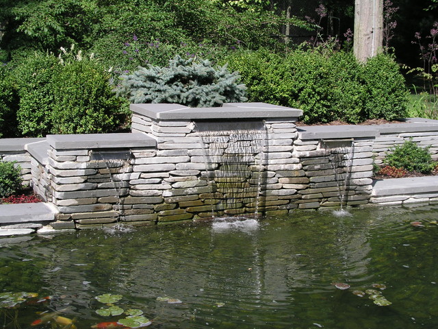 Backyard Waterfalls Into Ponds - Modern - Patio - New York - by Outdoor ...
