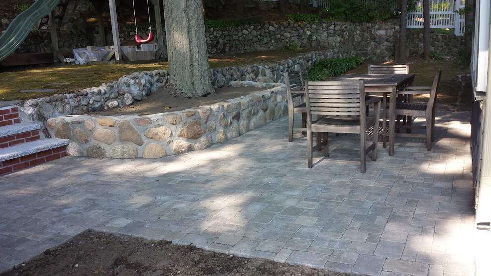 Belgard Dublin Cobble Patio with Fieldstone Wall - Patio - Boston - by ...