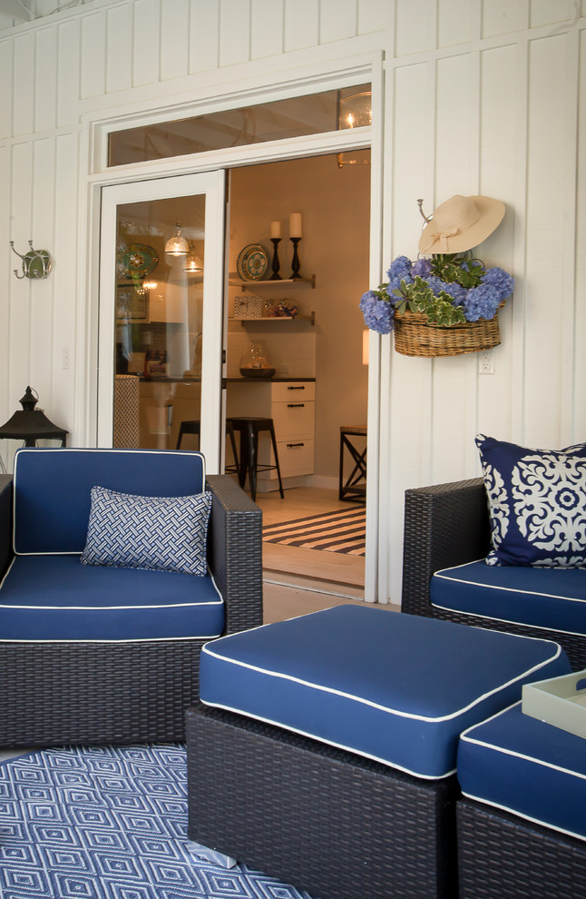 Blue and White Pool House - Traditional - Patio - Atlanta - by Nandina ...