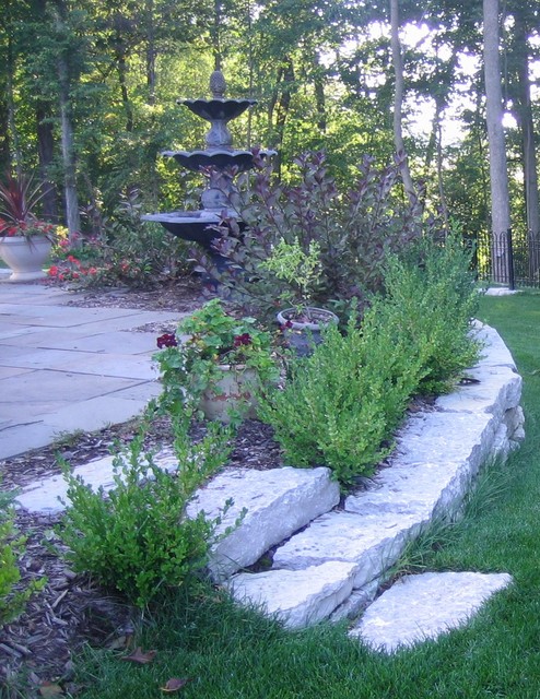 Blue Stone Patio with Gorgeous Landscaping - Traditional - Garden ...