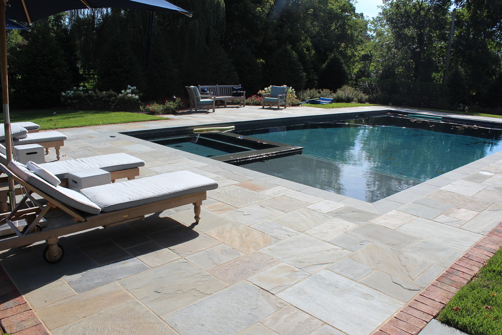 Blue Stone Pool Patio - Modern - Patio - New York - by Elite Landscapes ...