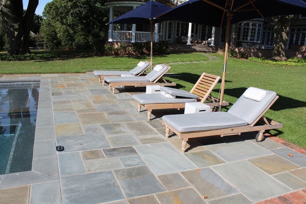 Blue Stone Pool Patio - Modern - Patio - New York - by Elite Landscapes ...