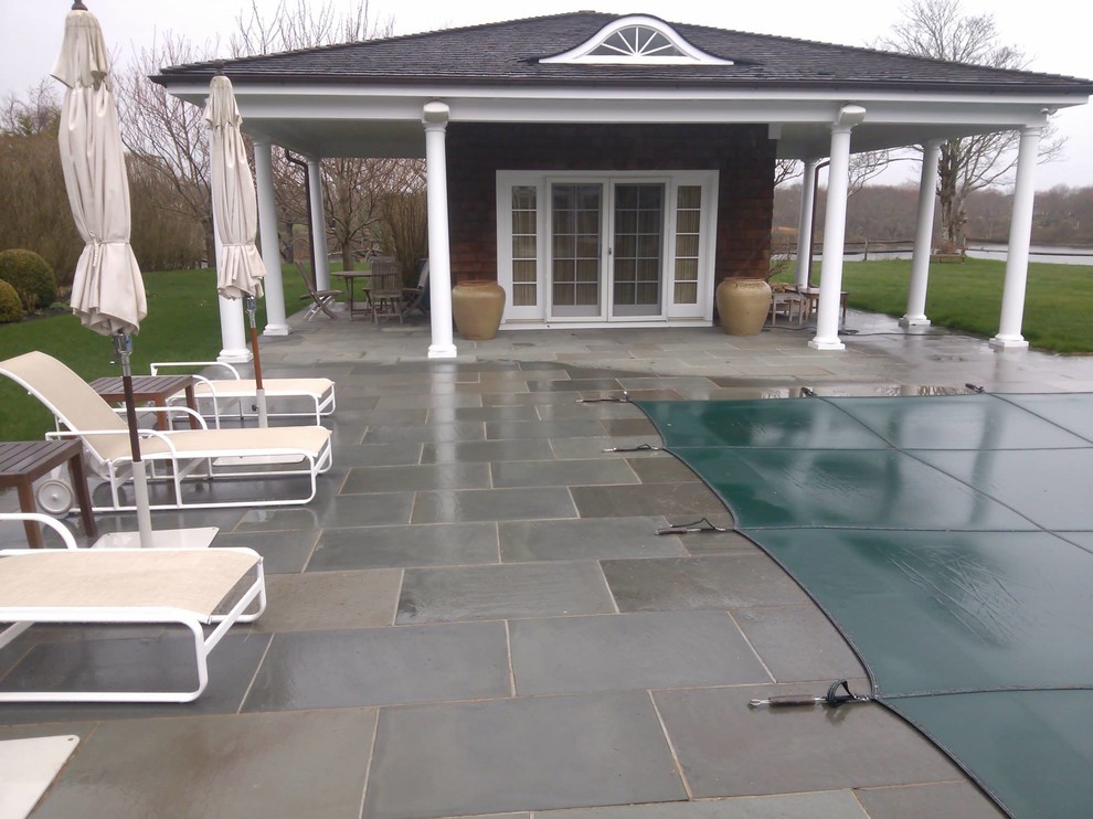 Bluestone around pool - Patio - New York - by Marco Masonry Corp. | Houzz