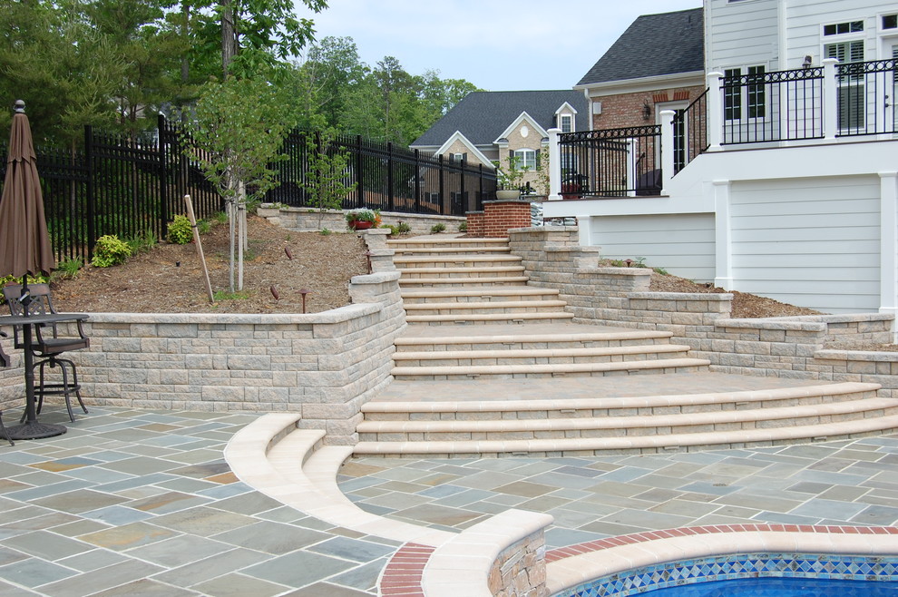 Bluestone pool and outdoor room - Traditional - Patio - Richmond - by ...