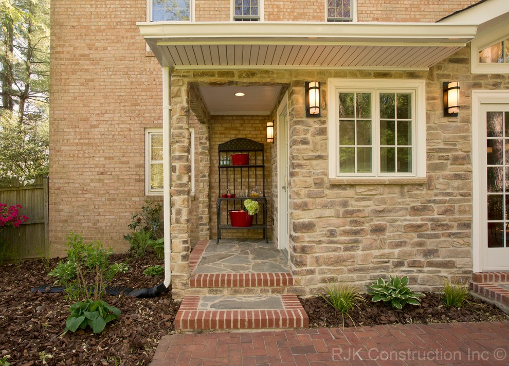 Brick and Stone Back Porch - Traditional - Patio - Richmond - by ...