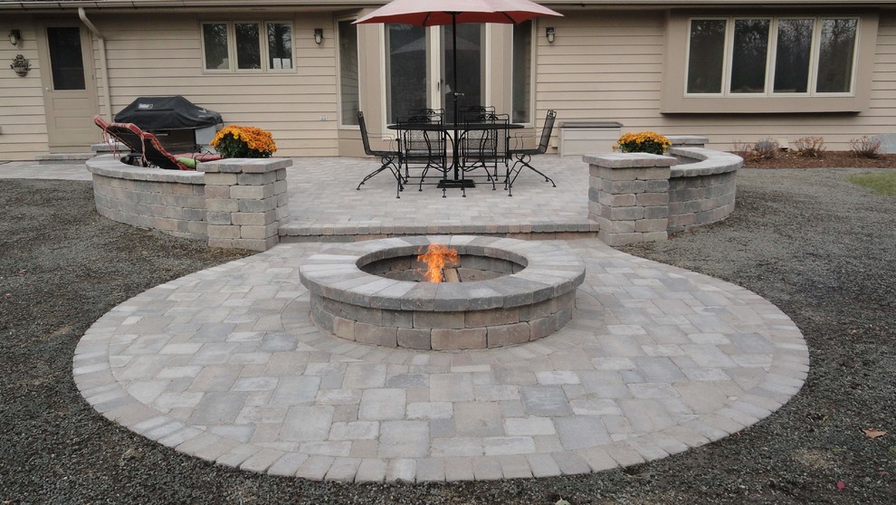 Brick Patio & Fire Pit - Patio - Milwaukee - by Integrity Landscape ...