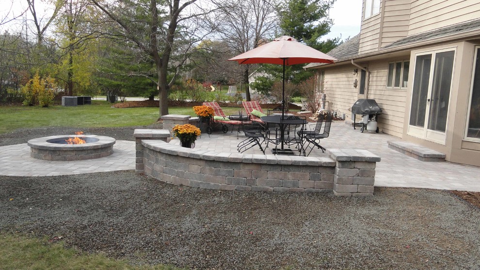 Brick Patio & Fire Pit - Patio - Milwaukee - by Integrity Landscape ...