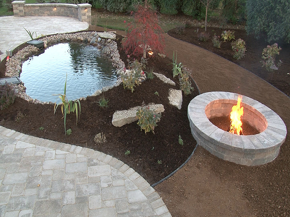 Brick Patio & Water Feature & Fire Pit - New Berlin, WI - Patio ...